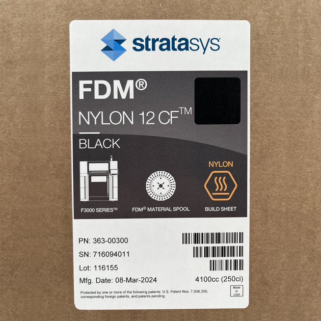 Stratasys® Nylon 12CF Filament, Black - 4100cc (F3300) | GoEngineer Store